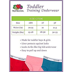 Fruit of the Loom Baby Toddler Potty Training Underwear (6 Pack), Girls Brief-Assorted Color, 18 Months