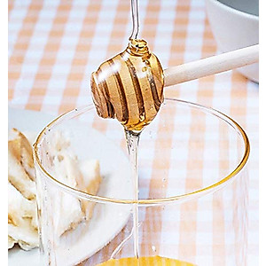 Wooden Honey Dipper Stick Collecting Dispensing Drizzling Jam Portable Wedding Party (8cm, 50)