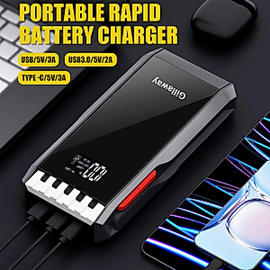 Gillaway 012 Jump Starter Battery Pack, 4000A Peak Car Battery Charger Jump Starter for Up to 10.0L Gas or 8.0L Diesel Engine,12V Car Jumper Starter Portable with Full LCD Screen & LED Light & USB