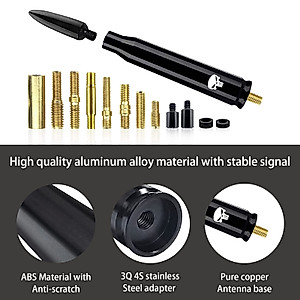 Ajxn 1 PC Car Truck Bullet Antenna, Auto Antenna Mast, Suitable for GM Chevy Silverado 1500 2500 3500 HD Avalanche GMC Sierra 1500 2500 3500 Denali Heavy Duty Pickup Trucks Accessories (Black #1)