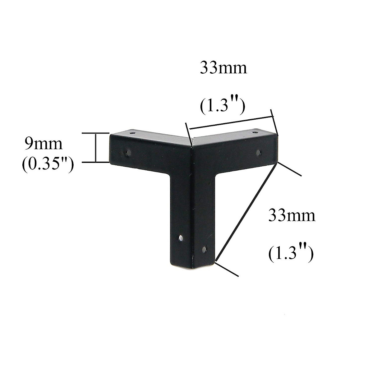 Coshar Three-Sided Metal Corner Protector Decorative Edge Cover Safety Guard for Wooden Boxes, Pack of 16