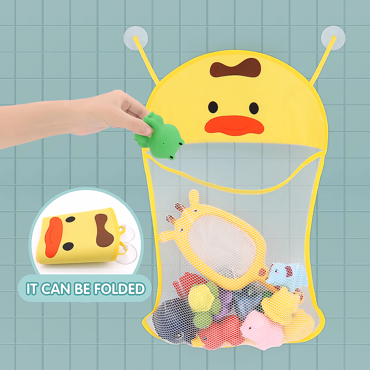 KIMSTONE 13 Pieces Baby Bath Toys with 1 pcs Bath Toy Storage & Organizer Bag for Tub Fishing Game and Pool Toys for Toddlers 1-3