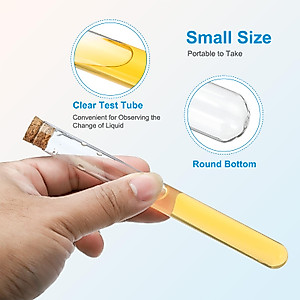 PATIKIL 25ml Test Tubes, 30pcs 5.91x0.59in Glass Clear Round Bottom Test Tube Containers with Cork Stopper for Bead Party Candy Bath Salt Storage Scientific Experiment Plant Propagation