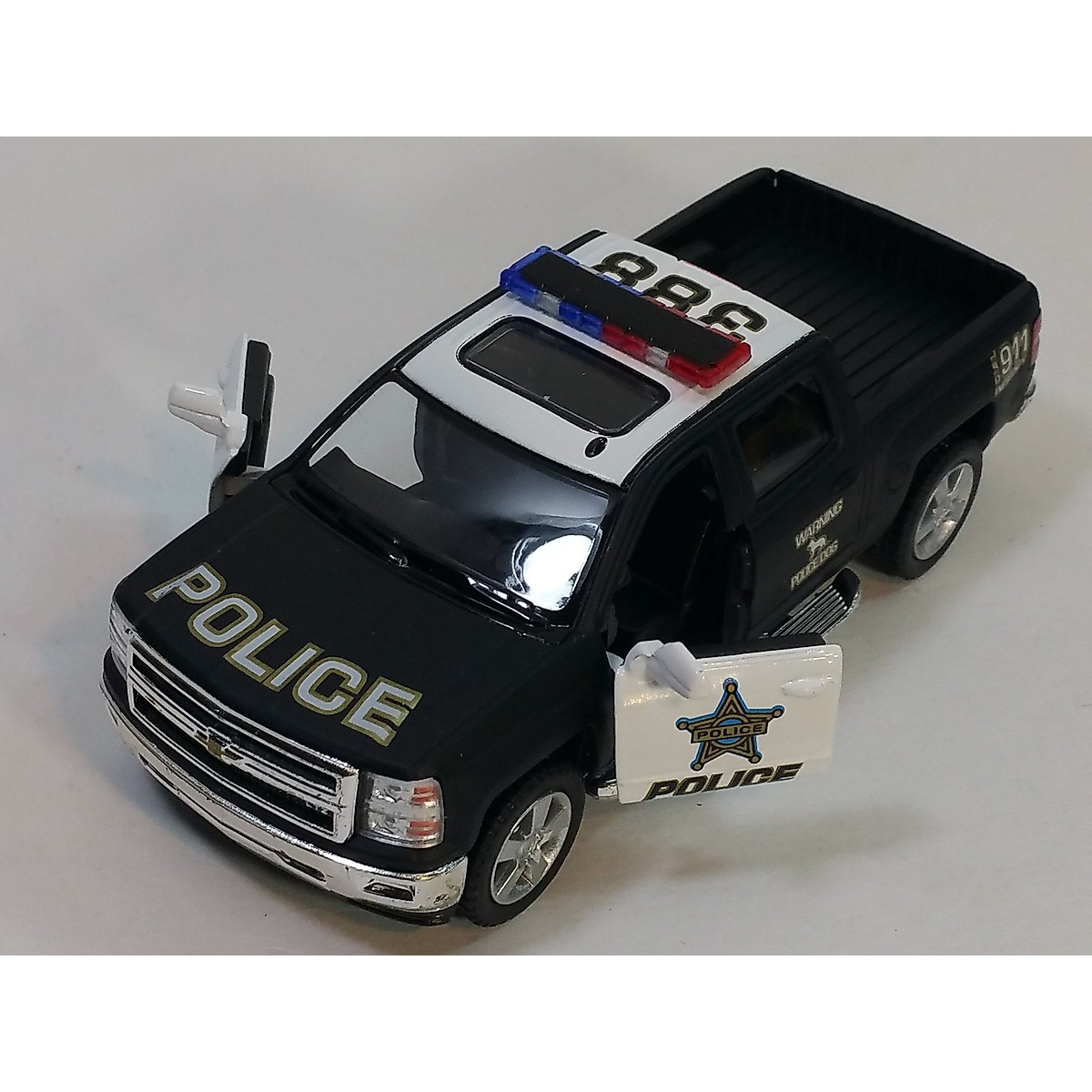 KiNSMART 2014 Chevrolet Silverado LTZ Crew Cab 4x4 1:46 Scale 5 Inch Diecast Metal Model Pick-up Interceptor Truck Police K9 Unit