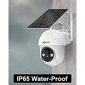 ANRAN Security Camera Wireless Outdoor, 2K Solar Outdoor Camera with 360° View, Smart Siren, Spotlights, Color Night Vision, PIR Human Detection, Pan Tilt Control, 2-Way Talk, IP65, Q1 White