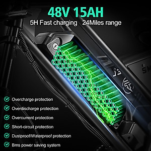 SMARTRAVEL Electric Bike 20" Fat Tire for Adults,1000W Peak Brushless Motor with 15Ah Battery,Shimano 7 Speed Gears,Up to 28MPH E Bike for Commute Mountain Beach Snow Riding,DK400