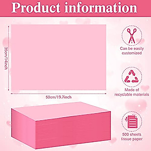 500 Sheets Kraft Tissue Paper for Gift Bags 14 x 20 Inches Recyclable Brown Gift Wrapping Paper Bulk for Weddings Birthday DIY Project Christmas Gift Wrapping Crafts Decor (Light Pink)