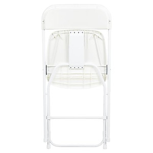 Flash Furniture Hercules Series Plastic Folding Chair - White - 650LB Weight Capacity Comfortable Event Chair - Lightweight Folding Chair