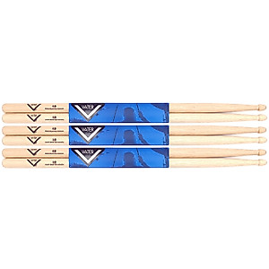Vater 5B Wood Tip Hickory Drum Sticks, 3 Pair (VS3P5BW)