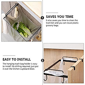 IMIKEYA 2pcs Portable Trash Bag Holder Hanging Kitchen Cupboard Door Back Style Stand Trash Garbage Bags Storage Rack for Kitchen Cabinets Doors and Cupboards