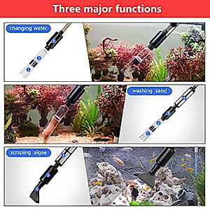 hygger Electric Fish Tank Gravel Cleaner Kit,Removable Water Changer,Sand Washer Filter,Automatic Change Water,Aquarium Cleaning Tool Set,Remove Dirt, Change Water, Wash Sand,Water Circulation 18W