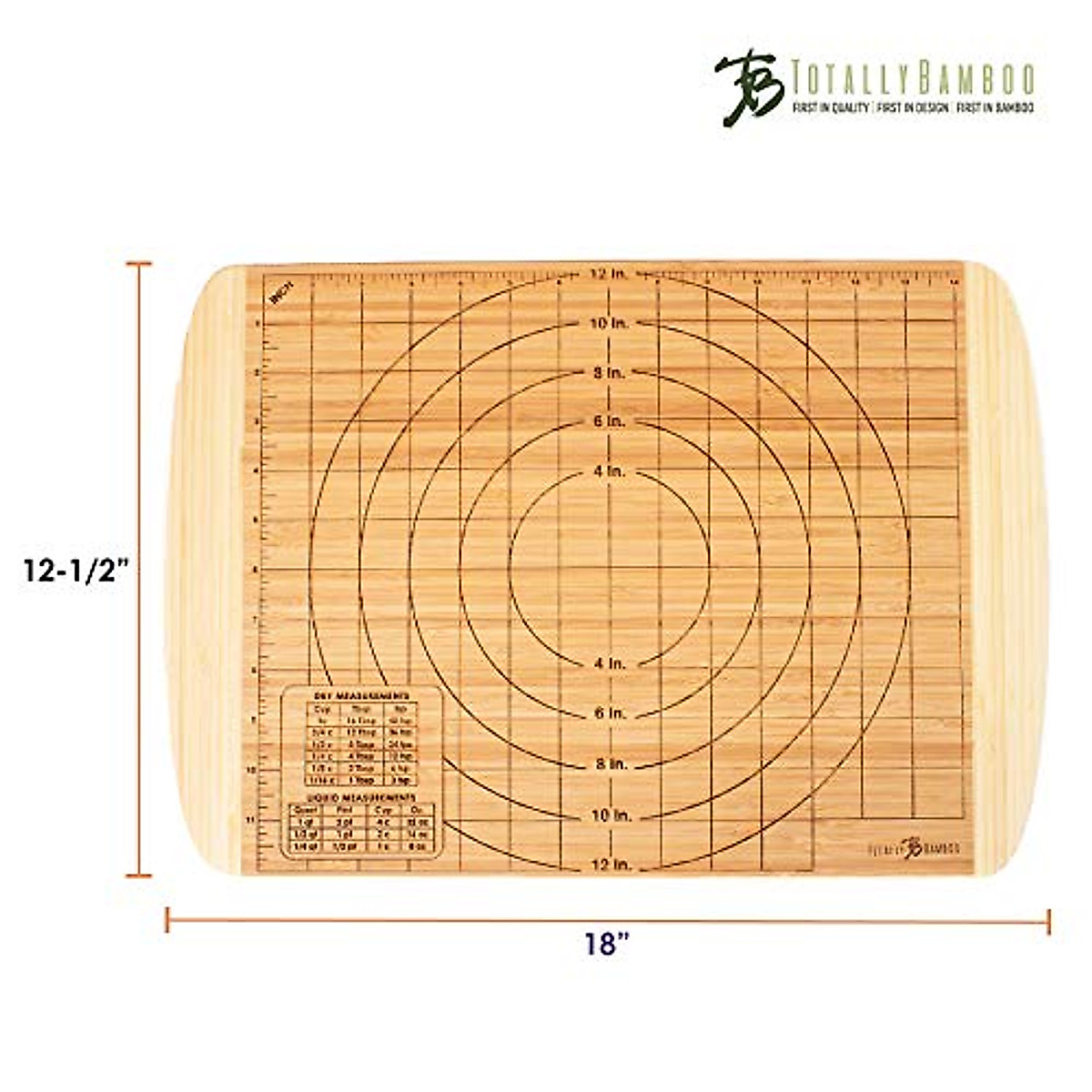 Totally Bamboo Reversible Baker's Board and Carving Butcher Block with Juice Grooves