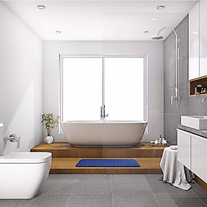 uxcell Memory Foam Bath Mat, Absorbent Runner Kitchen Rug, Soft and Comfortable Runner Floor Mat for Kitchen Bathroom Floors 16" x 47", Blue