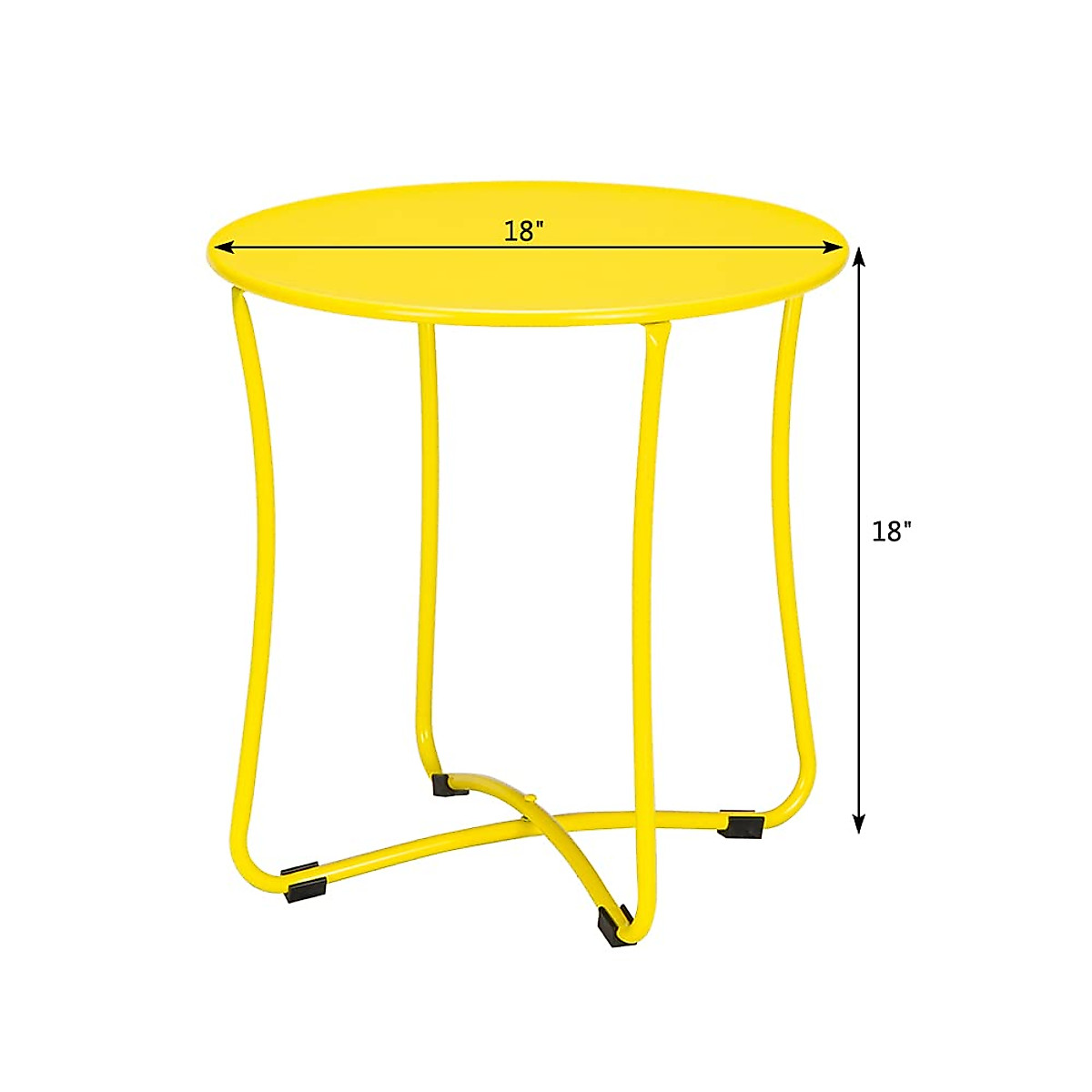 Volowoo Round Sofa Side End Table,Small End Table,Laptop Table,Waterproof Coffee Table Metal Frame Nightstand for Living Room,Bedroom,Patio&Office,Yellow