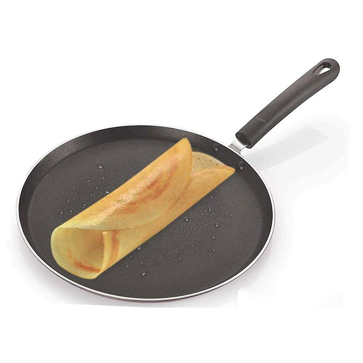PRC Online Retail Dosa Pan/Non Stick Dosa Tawa Size- 300 mm,Thickness- 2.4mm / dosa tawa/dosa tawa non stick/dosa pan indian/dosa pan non stick,Color : Black and Brown