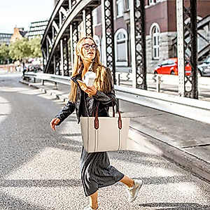 BERTASCHE Women Tote Bag with Purse Orgainzer, Soft PU Leather Handbag Shoulder Satchel Bag Purse