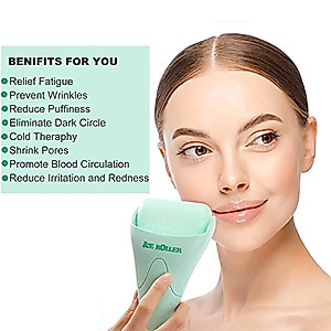 Wonderwin Ice Roller & Stainless Steel Gua Sha Facial Tools, Skin Care Gift Sets for Face & Eyes, Puffiness, Migraine, Pain Relief and Minor Injury, Self Care Gift for Women