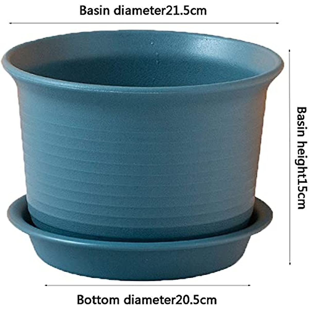 Extra Large Saucer Plastic Plant Pots, Indoor Planter Pots, Durable Thickened Flower Pot with Drainage Hole with Herb Tray Cactus Flowers Bonsai Birthday Wedding Gift,Green,Extra Large