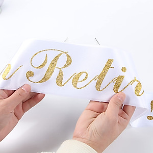 JunyRuny Retirement Gifts for Women, “I'm Retired” Sash & Tiara Kit, Happy Retirement Party Decorations, Retirement Crown