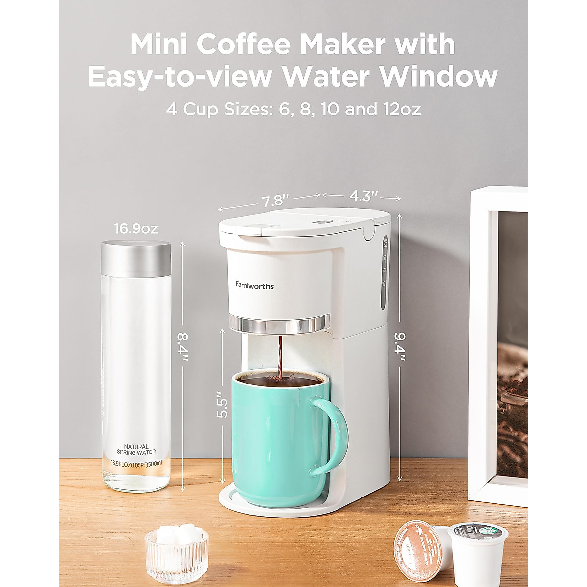 Famiworths Single Pod Coffee Brewer (Pure White)