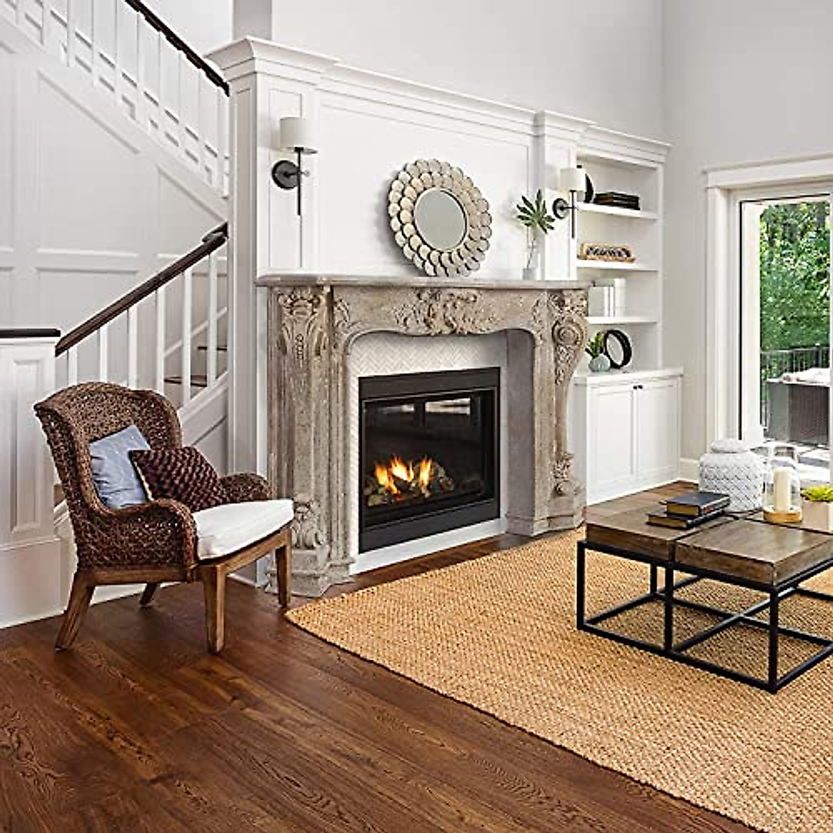 Creative Co-Op Decorative Wood Fireplace Mantel With Distressed Finish, White