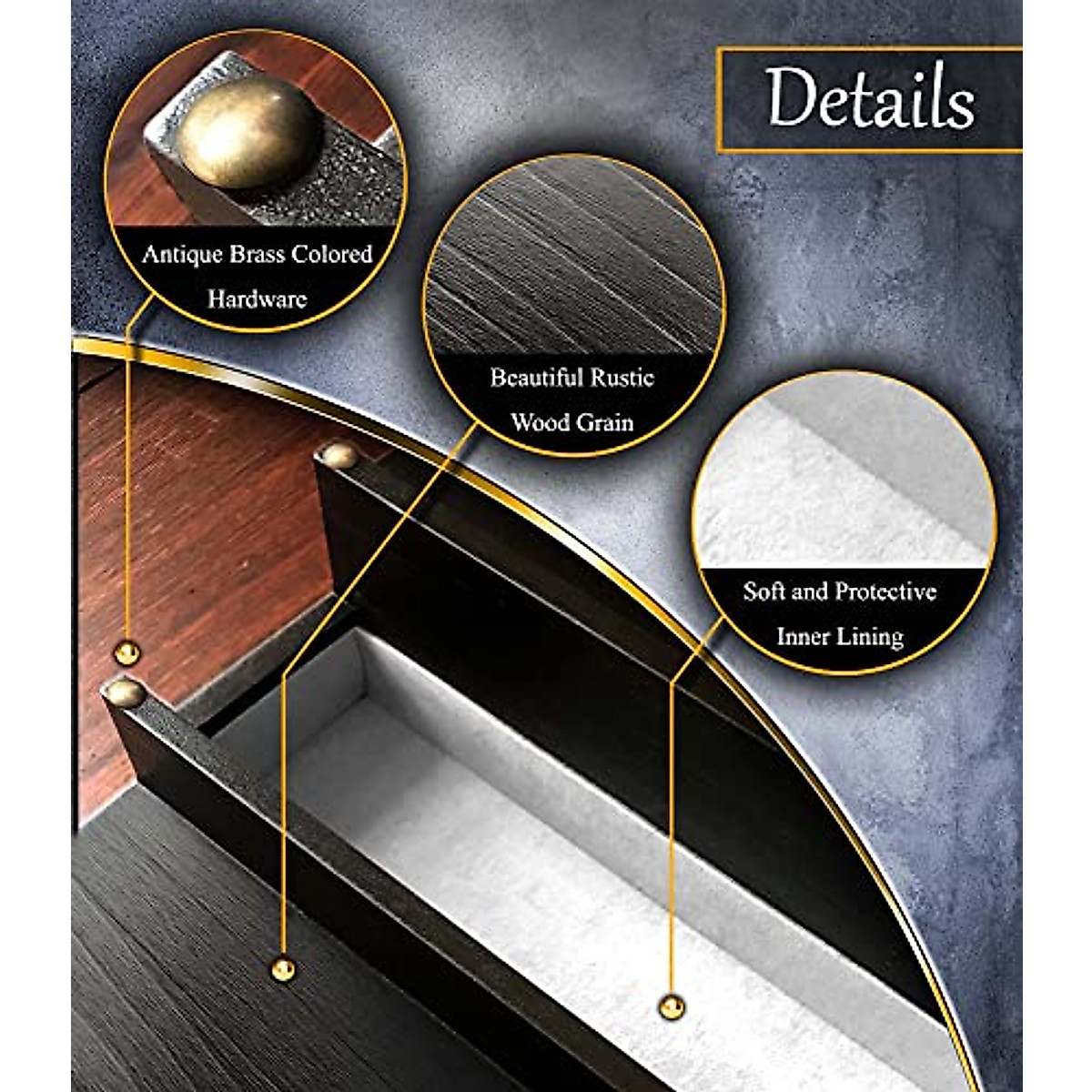 ALCEDIA Cologne Organizer for Men - 4 Tiered Solid Wood Cologne Stand Display Shelf with Hidden Compartment. Vanity Organizer, Perfume Organizer, Spices Organizer and Funko Pop Shelves. (Rustic Black)