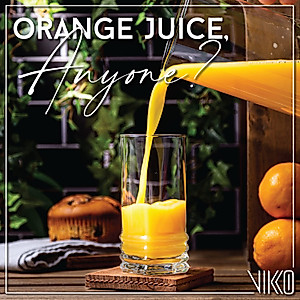 Vikko Water Glasses, Set of 12 Drinking Glasses, Thick and Durable Tumbler, 11.5 Ounce Tall Kitchen Glasses, Dishwasher Safe Highball Glass Tumbler, Heavy Duty Cups