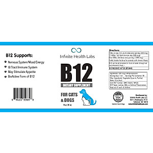 Liquid Vitamin B-12 for Dogs and Cats - Vet Formulated - Effective for All Animals Methylcobalamin (Methyl B12) - Energy, Appetite and Mood - Made in USA