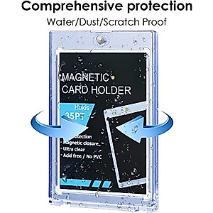50ct Magnetic Card Holder 35pt, Card case Holder for Trading Cards，Card Protectors Hard Plastic, Card Sleeves Display case for Baseball Card Sports Cards