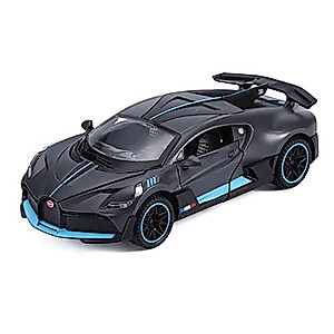 haomsj Bugatti Divo Diecast Metal Model Cars for Boy Toys Age 3-12 Pull Back Vehicles with Music Doors and Hood Can Be Opened(Gray)