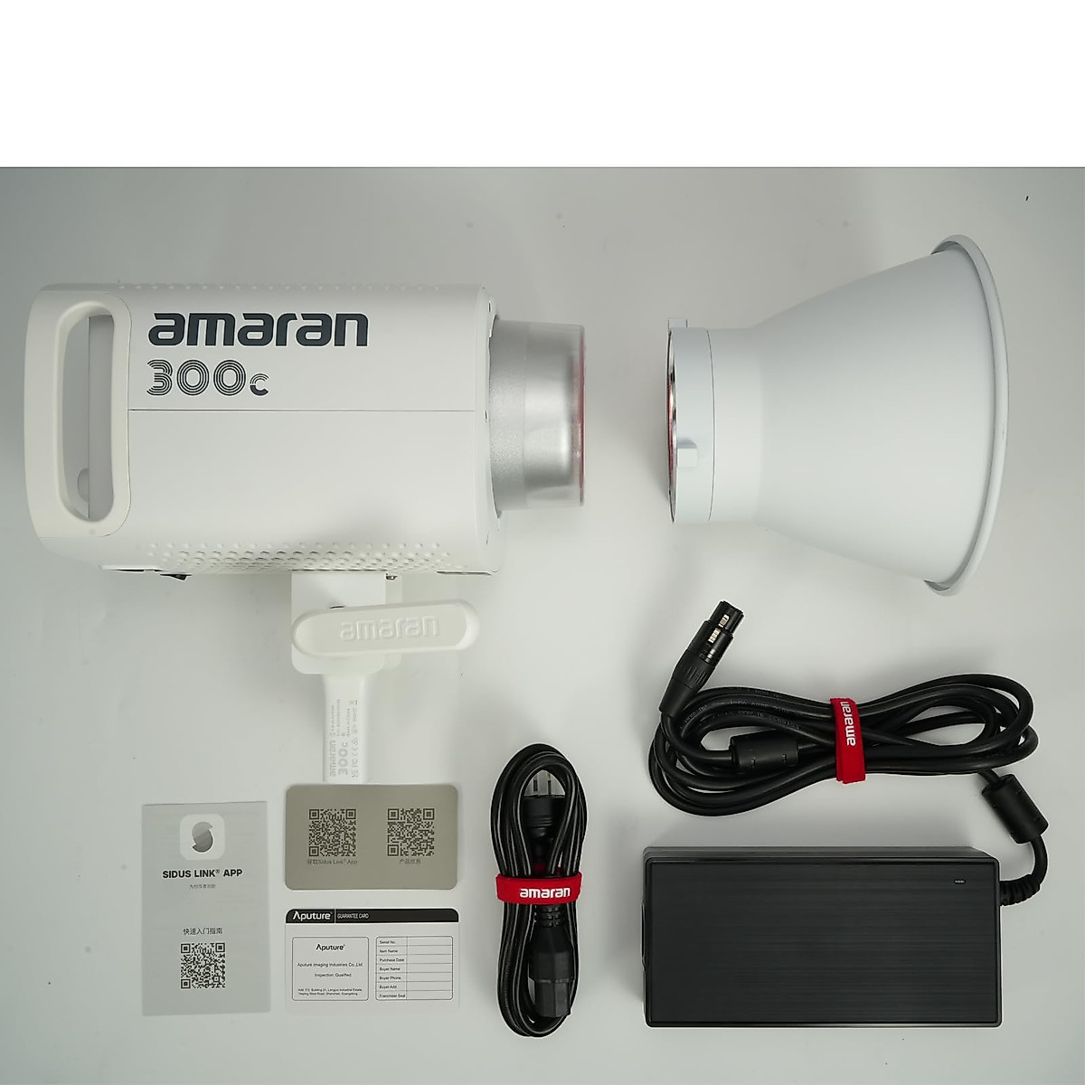 Aputure Amaran 300c RGB COB Video Light Bowen Mount 2,500K to 7,500K CCT with G/M Adjustment 26,580 lux @ 1m with Hyper Reflector (White (300c))