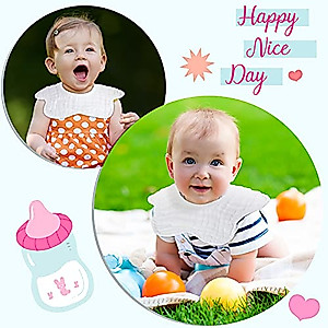 Geyoga 10 Pcs Baby Bibs 360° Rotate Soft Baby Bandana Muslin Drool Bibs Petal Bibs Burp Gauze Cloths Absorbent Bib (,)