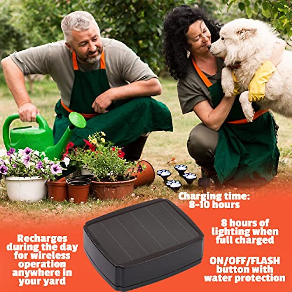 Ideas In Life Solar Paw Print Garden Lights for Pet Lovers - Set of 4 Solar Powered Paw Print Lights, Rechargeable Solar Outdoor Lights