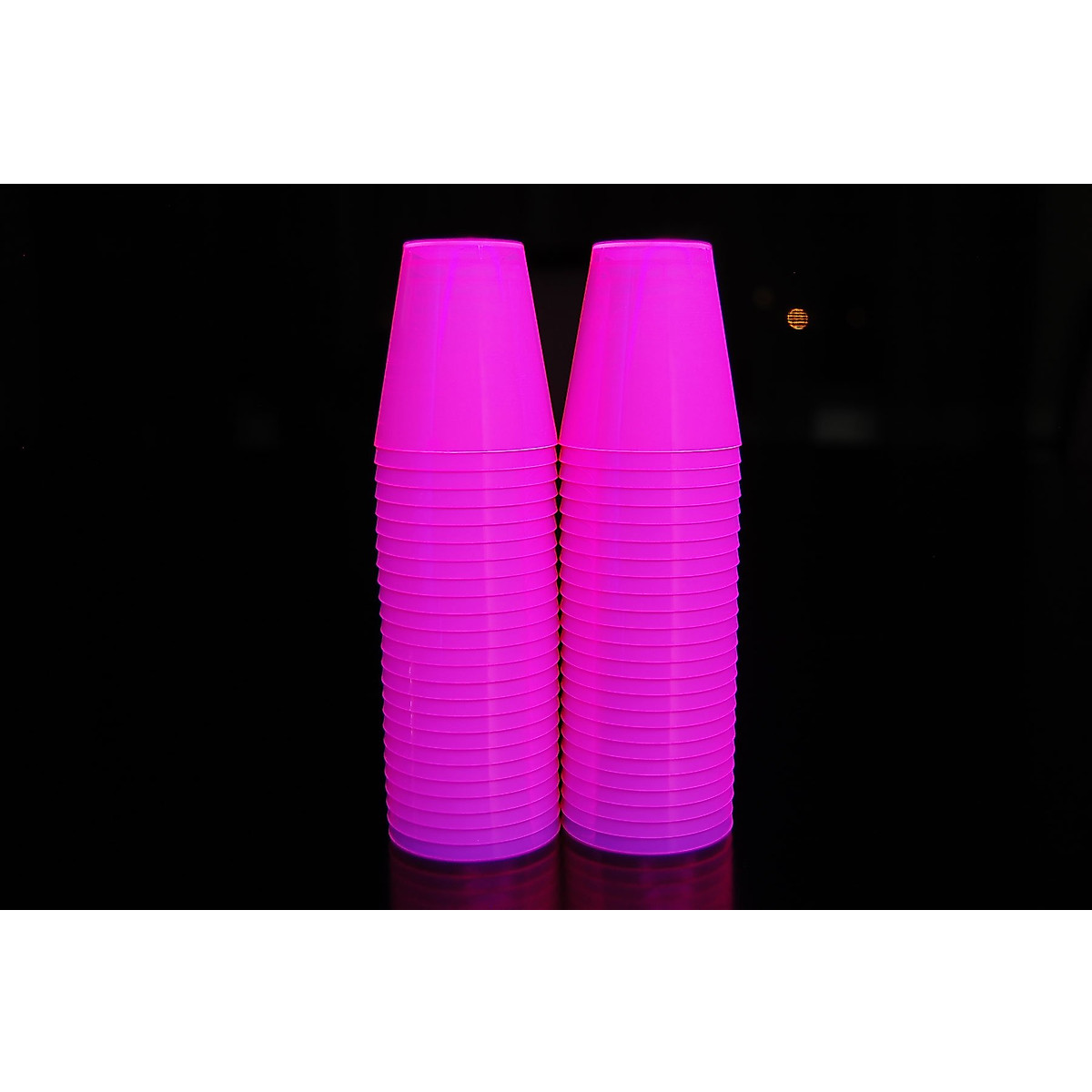 DirectGlow 2oz Neon UV Blacklight Reactive Glow Party Shot Glasses (50-Count, Pink)