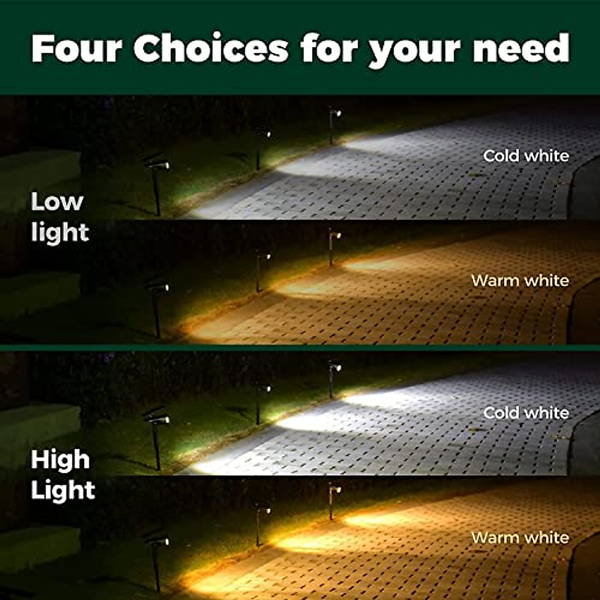 30 LEDs Solar Spot Lights Outdoor, 2 Modes Cold & Warm White Adjustable Solar Landscape Spotlights, IP68 Waterproof, Solar Outdoor Lights for Yard Garden Driveway Porch Walkway Pool Patio, 2 Pack