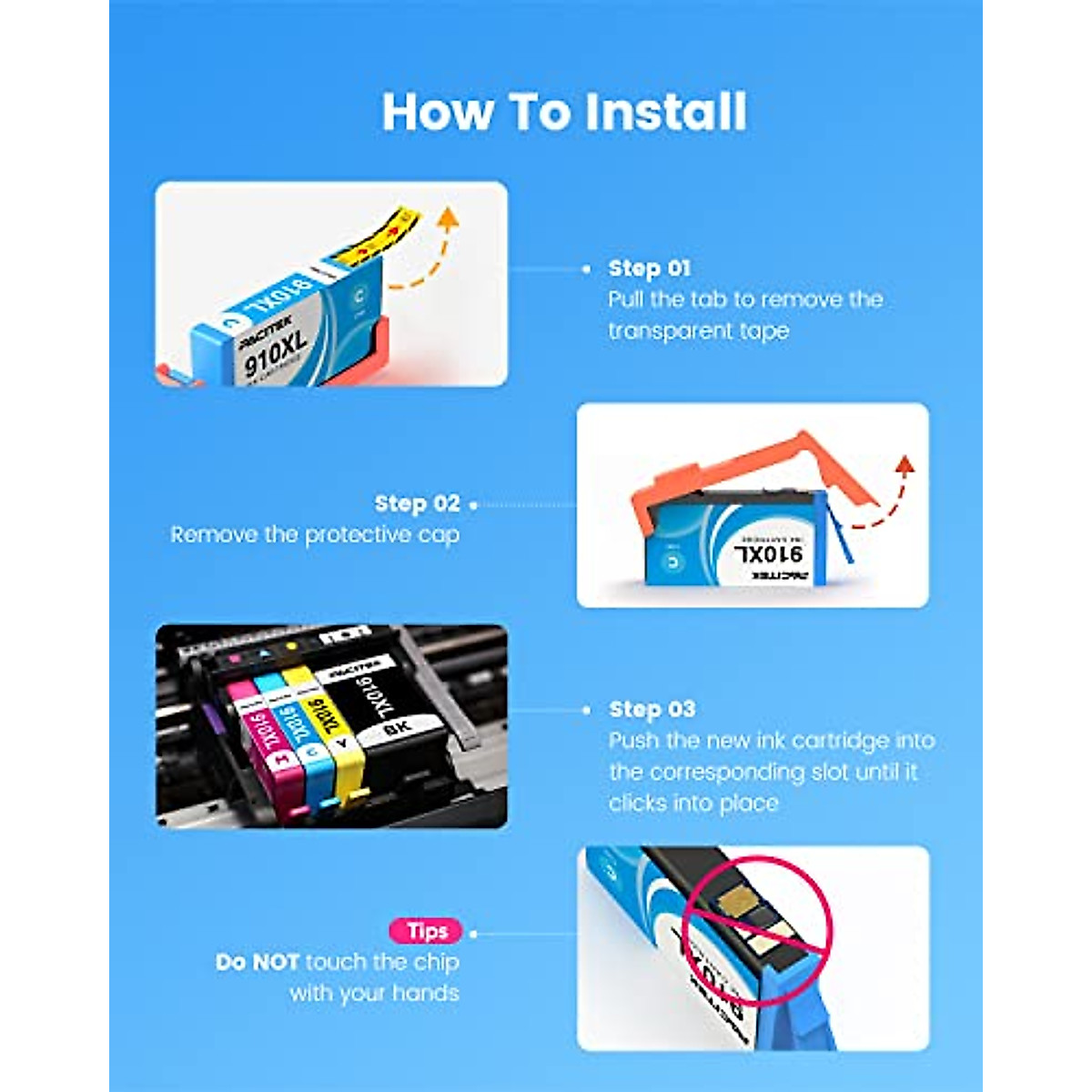 Remanufactured HP 910XL Ink Cartridge Work with HP OfficeJet 8025 8035e 8025 8035 8028 8022 8020 Printer, HP OfficeJet pro 8025e Ink Cartridge