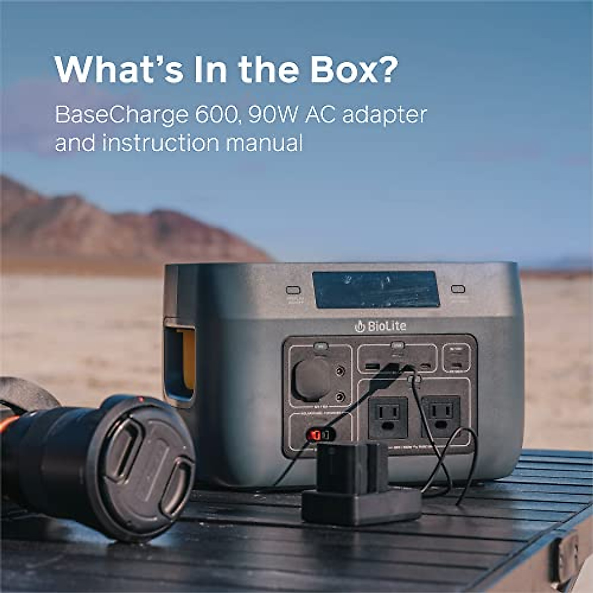 BioLite BaseCharge Rechargeable Lithium-Ion Power Station for Camping, DIY or Emergencies, BaseCharge 600