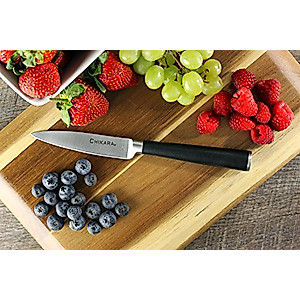 Ginsu Gourmet Chikara Series Forged 420J Japanese Stainless Steel Paring Knife, 07148DS, Black, 3.5 inch