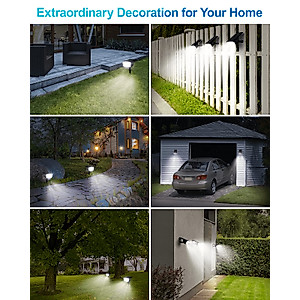 Xibolar Solar Spot Lights Outdoor [6 Pack], 32 LED Solar Landscape Spotlights, IP65 Waterproof Solar Powered Garden Wall Lights, Auto On/Off 2 Modes Lighting for Yard Pathway Porch Patio(Cool White)