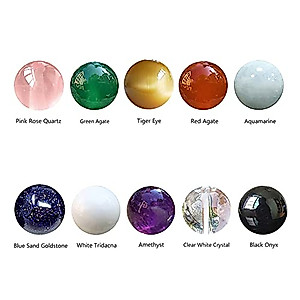 Chengmu 8mm Stone Beads Kit for Jewelry Making 230pcs Natural Gemstone Amethyst Agate Onyx Crystal Tiger Eye Round Loose Beads Set for Bracelet Necklace Color 1