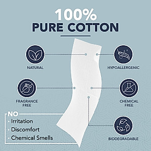 Dermacotton [100 X-Large Towels] 100% Biodegradable Disposable Cotton Face Towels – Super Soft Face Wipes, Hypoallergenic Makeup Remover Wipes, For All Skin Types Incl. Sensitive Skin, Facial Cloths