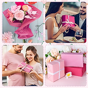 PLULON 60 Sheets Pink Tissue Paper Bulk and 60 Sheets Brown Tissue Paper Bulks