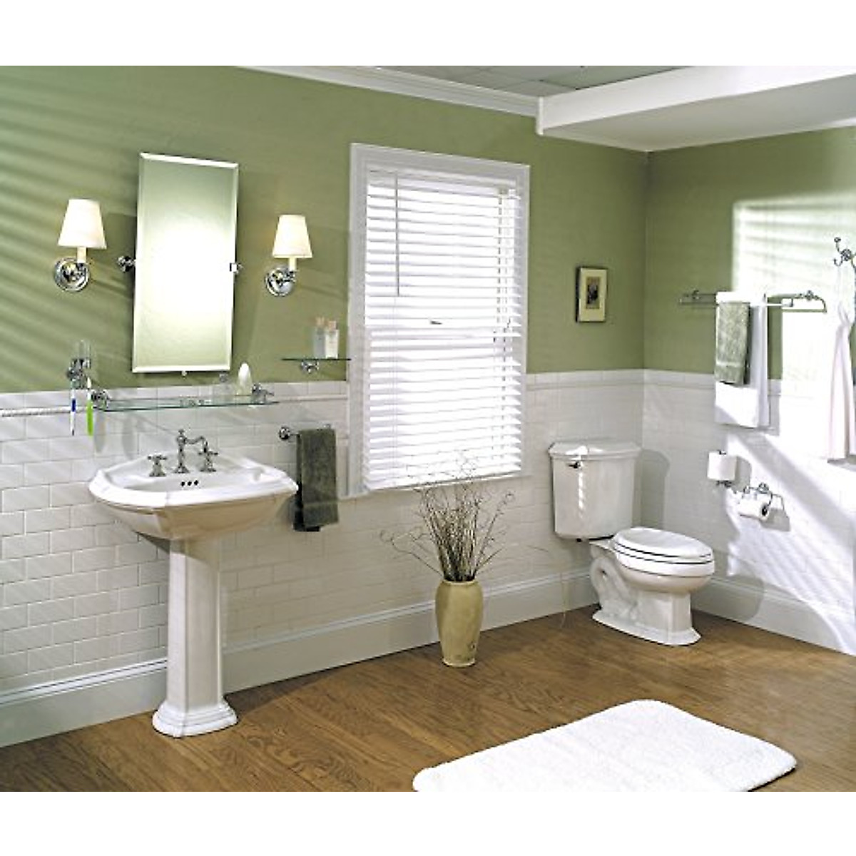 Ginger 2635T-24/PN London Terrace Gallery Rail, Polished Nickel, 24" Glass Shelf w/Straight Bar