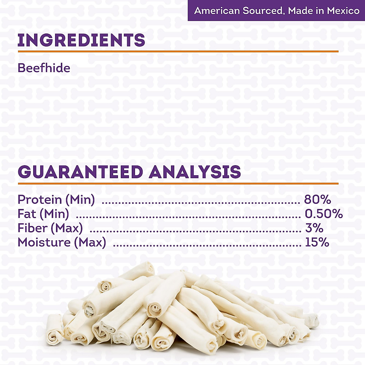 Treatly American Sourced Beefhide Chip Rolls 5-6" Dog Chew Treats - Natural Flavor, 18 Count/1 Pack