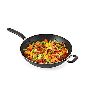 T-fal Ultimate Hard Anodized Nonstick Wok 14 Inch Oven Safe 350F Cookware, Pots and Pans, Dishwasher Safe Black