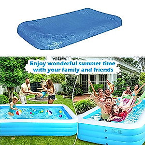 Inflatable Rectangle Pool Cover 103 in x 69 in (262 cm x 175 cm) Rectangular Pool Cover Dustproof Square for Garden Outdoor Paddling Family Rectangle Pools Protector