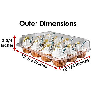 Katgely Cupcake Containers 12 Count (pack of 100), Clear Plastic Cupcake Boxes 12 Count, Deep Dome, Stackable, Disposable & BPA-Free