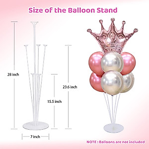 ROYUYE 7 Sets Balloon Stands for Table Balloon Stand Kits Clear Table Balloon Centerpiece Stand Balloon Holder Decorations for Birthday Baby Shower Graduation Party Decorations