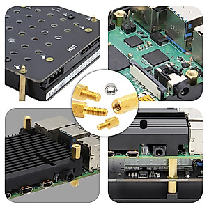 Geekworm Raspberry Pi DIY Kit 132pcs M2.5 Series Hex Brass Spacer/Standoff + Nuts + Screws Kit & 8pcs 2x20 40 Pin Stacking Female Header Kit for Raspberry Pi 4B/3B+/3B/2B/B+/A+/Zero(Zero W)