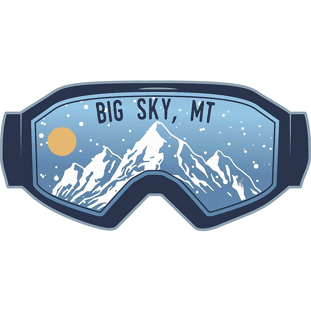 Big Sky Montana Ski Adventures Souvenir 2 Inch Vinyl Decal Sticker Goggle Design